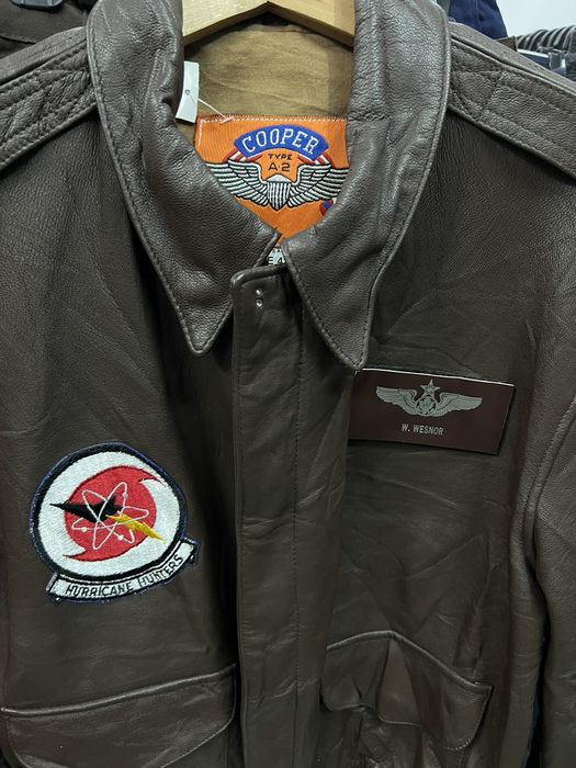 Vintage A-2 flight jacket leather ww2 8th AAF 92nd bomber group | Grailed