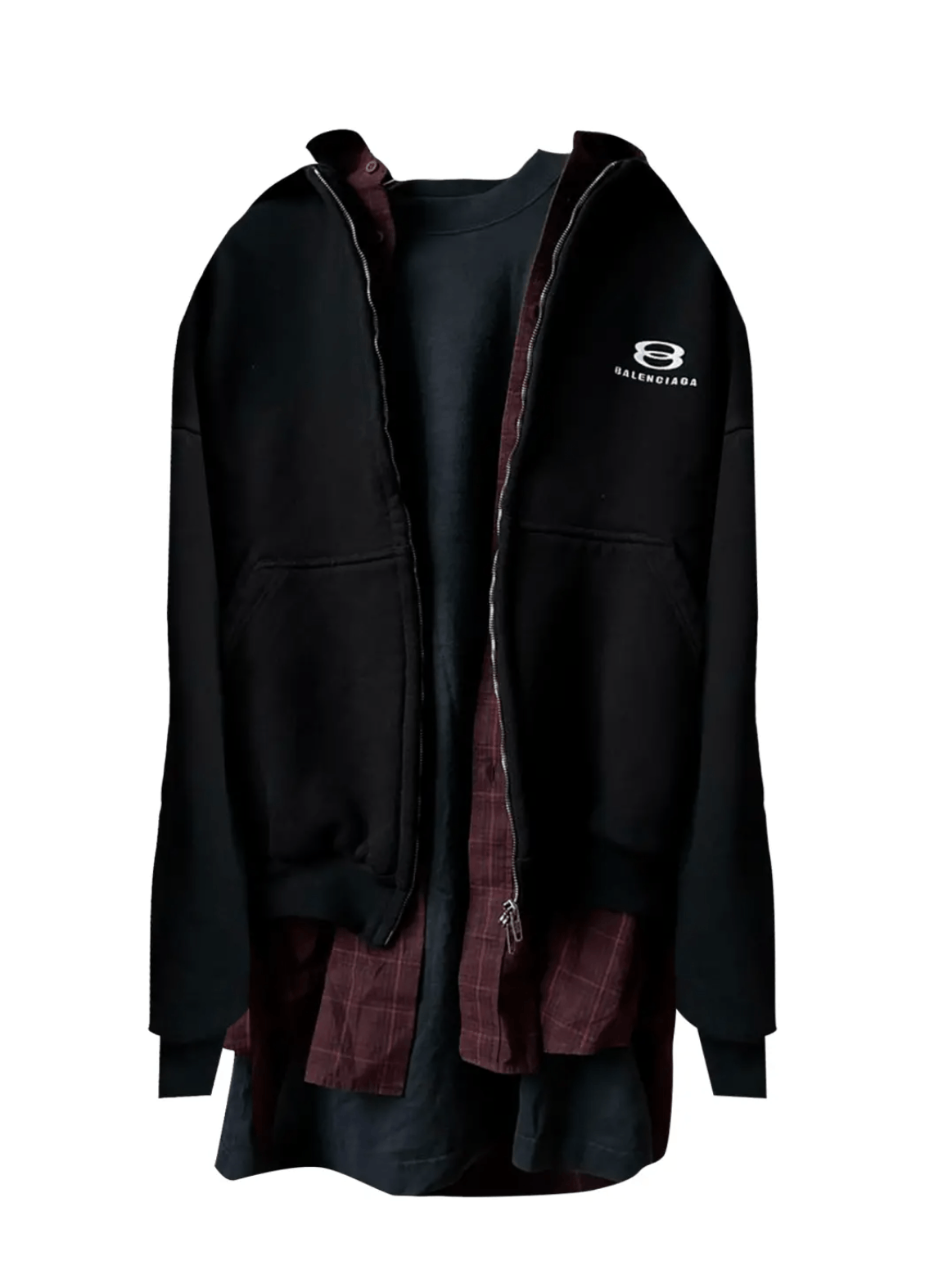 Balenciaga Balenciaga Runway Unity Sports Icon Layered Zip Up Hoodie ...