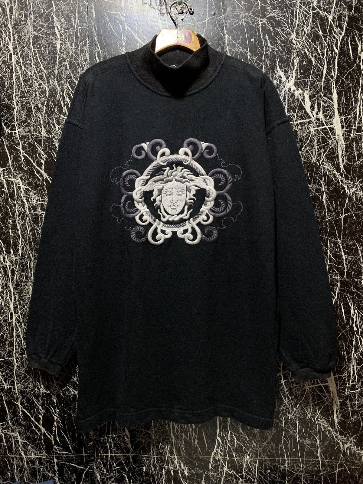 Vintage Vtg Versace embroidery medusa logo longsleeve | Grailed
