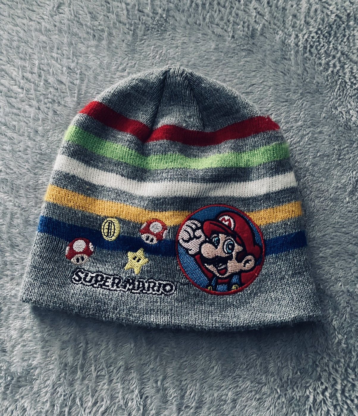 Nintendo Rare NINTENDO Super Mario Bros Mini Logo Straight Grey Hat 🎩 ...