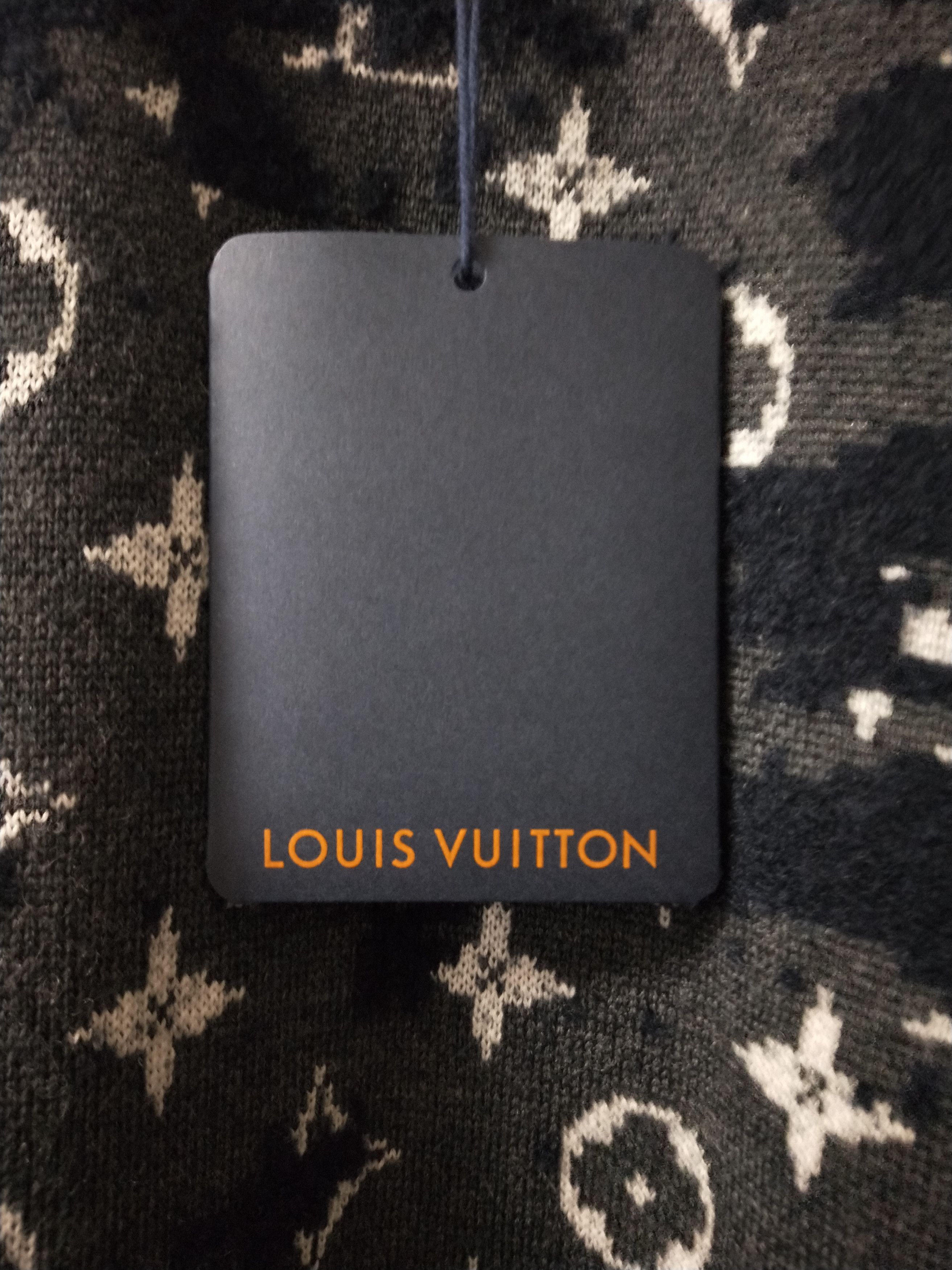 Louis Vuitton × Virgil Abloh Distressed Flock Monogram Logo Sweater ...