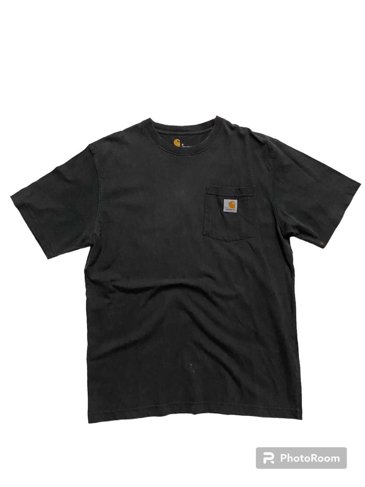 Vintage 💥CARHARTT POCKET TEE LOGO SUNFADED HEAVY COTTON | Grailed