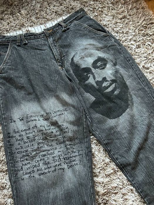 Vintage Rare MAKAVELI TUPAC SHAKUR Baggy Denim Jeans Pant | Grailed