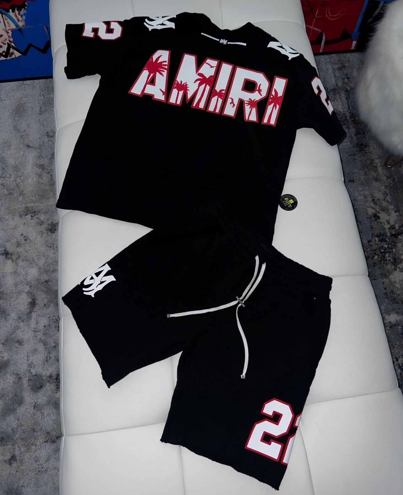 Amiri amiri logo football logo set | Grailed