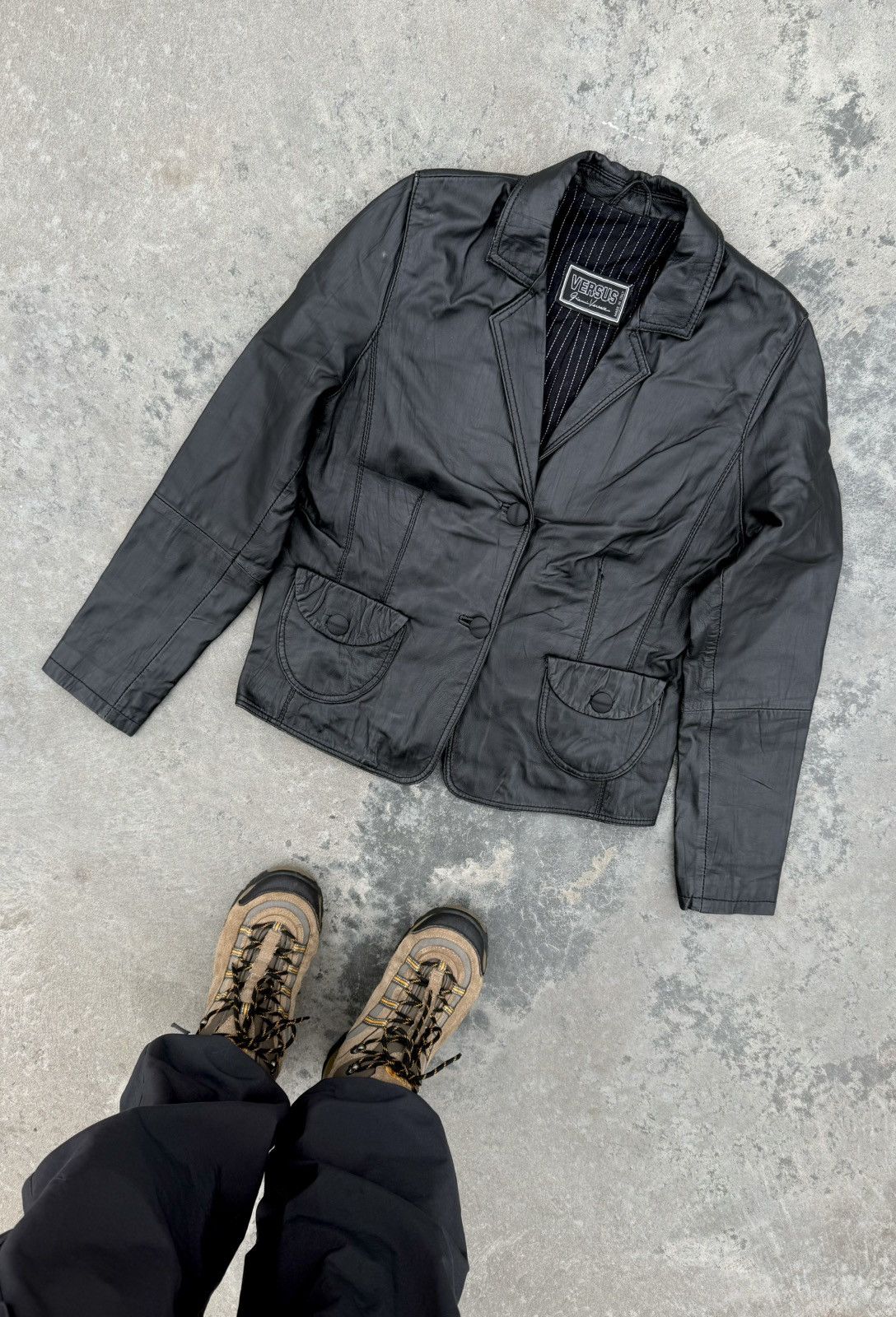 Leather Jacket × Versace × Versus Versace Versus Versace Real Leather ...