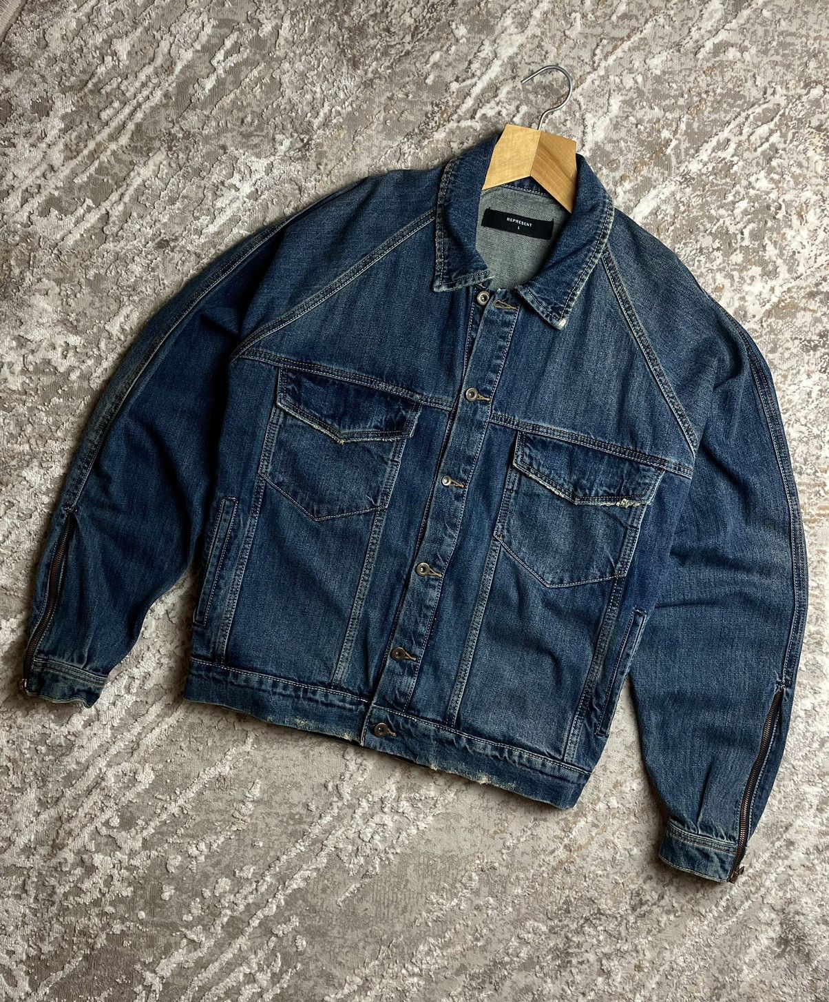 Represent Clo. Represent Selvedge Denim Jacket Vintage Blue | Grailed