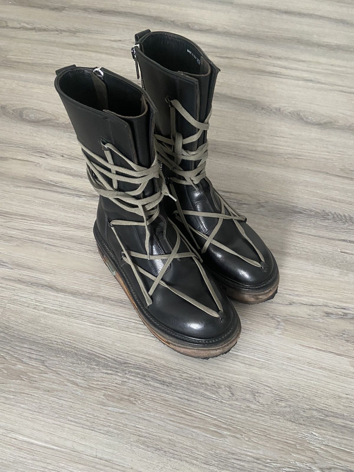Rick Owens FW17 Pentagram Glitter Lego Boots | Grailed
