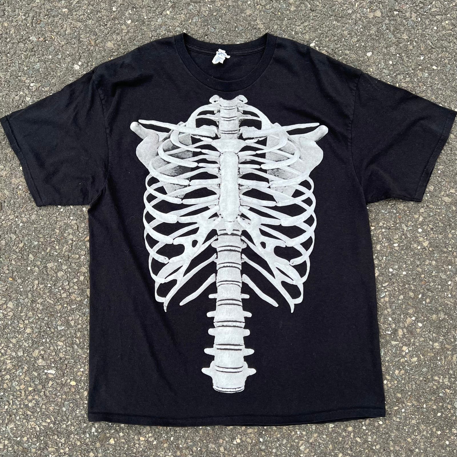 Streetwear × Vintage Vintage skeleton y2k bones graphic t shirt | Grailed