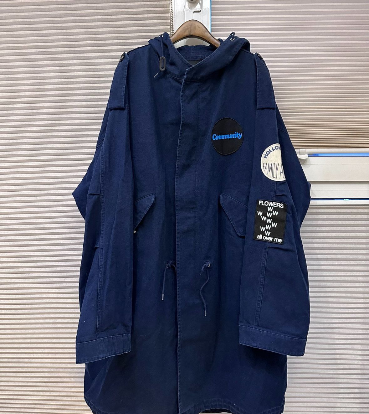 Raf Simons RafSimons Navy Applique Fishtail Parka | Grailed