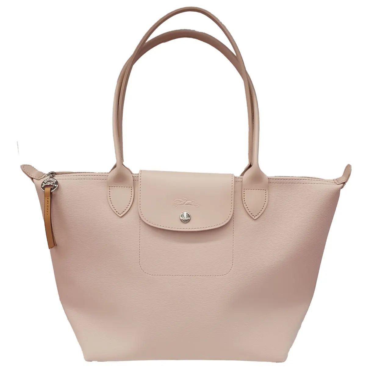 Longchamp Pliage leather tote Longchamp Pink in Leather | Grailed