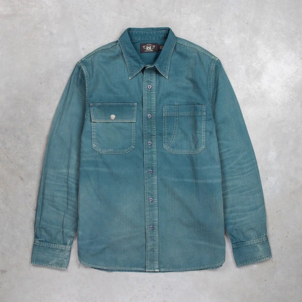 RRL Ralph Lauren RRL Garment-Dyed Trail Herringbone Twill Workshirt ...