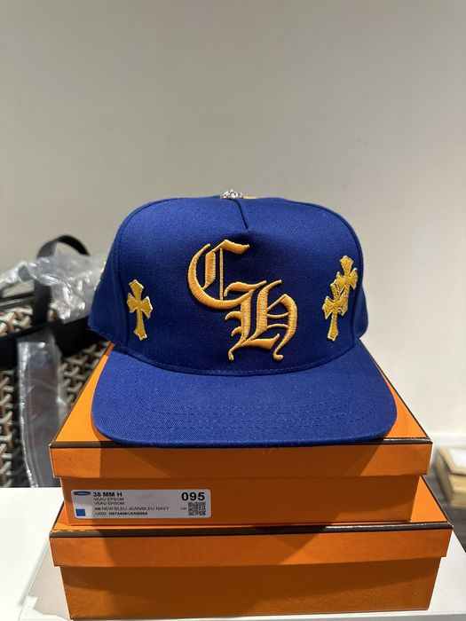 Chrome Hearts Chrome Hearts Blue & Orange CH Cemetery Crosses trucker ...