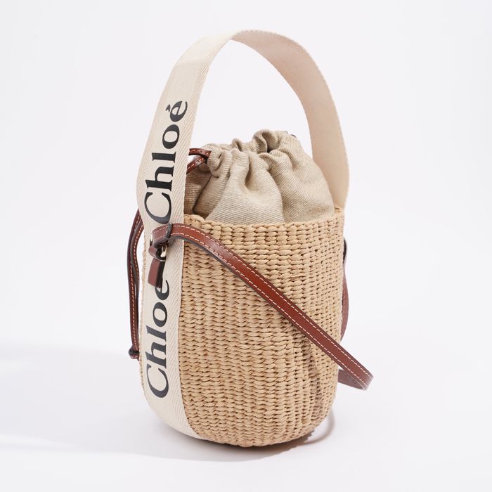 Chloe Chloe Woody Raffia Bucket Bag Natural Wicker Small | Grailed