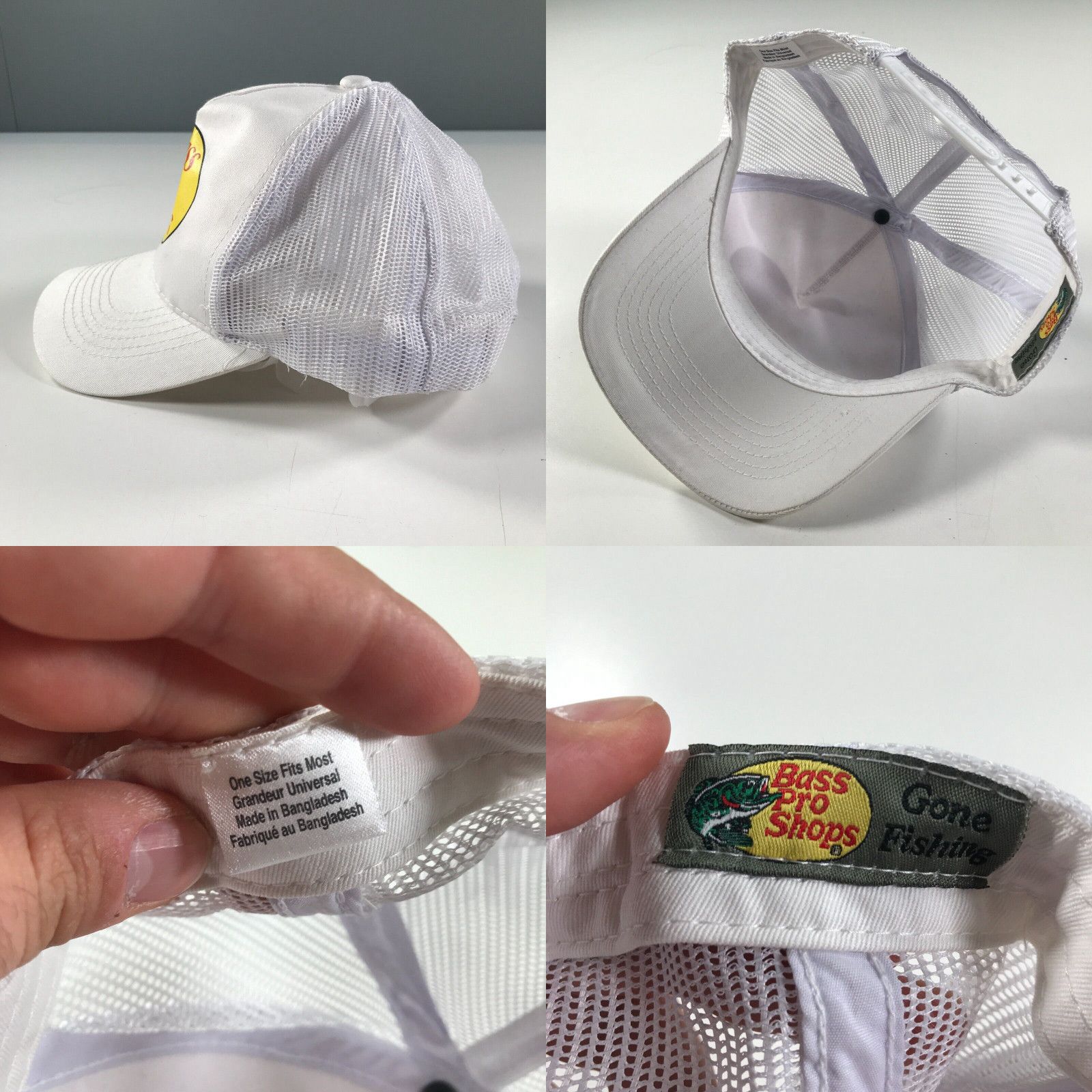 Bass Pro Shops Bass Pro Shops Snapback Hat White Curved Brim Fishing ...