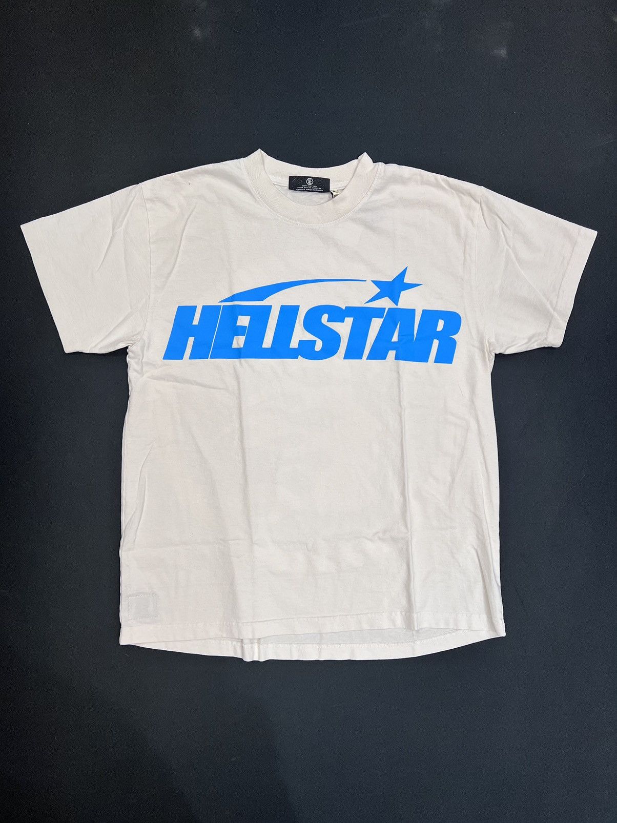 HELLSTAR Hellstar Classic T-Shirt (Regular Logo) White/Blue | Grailed