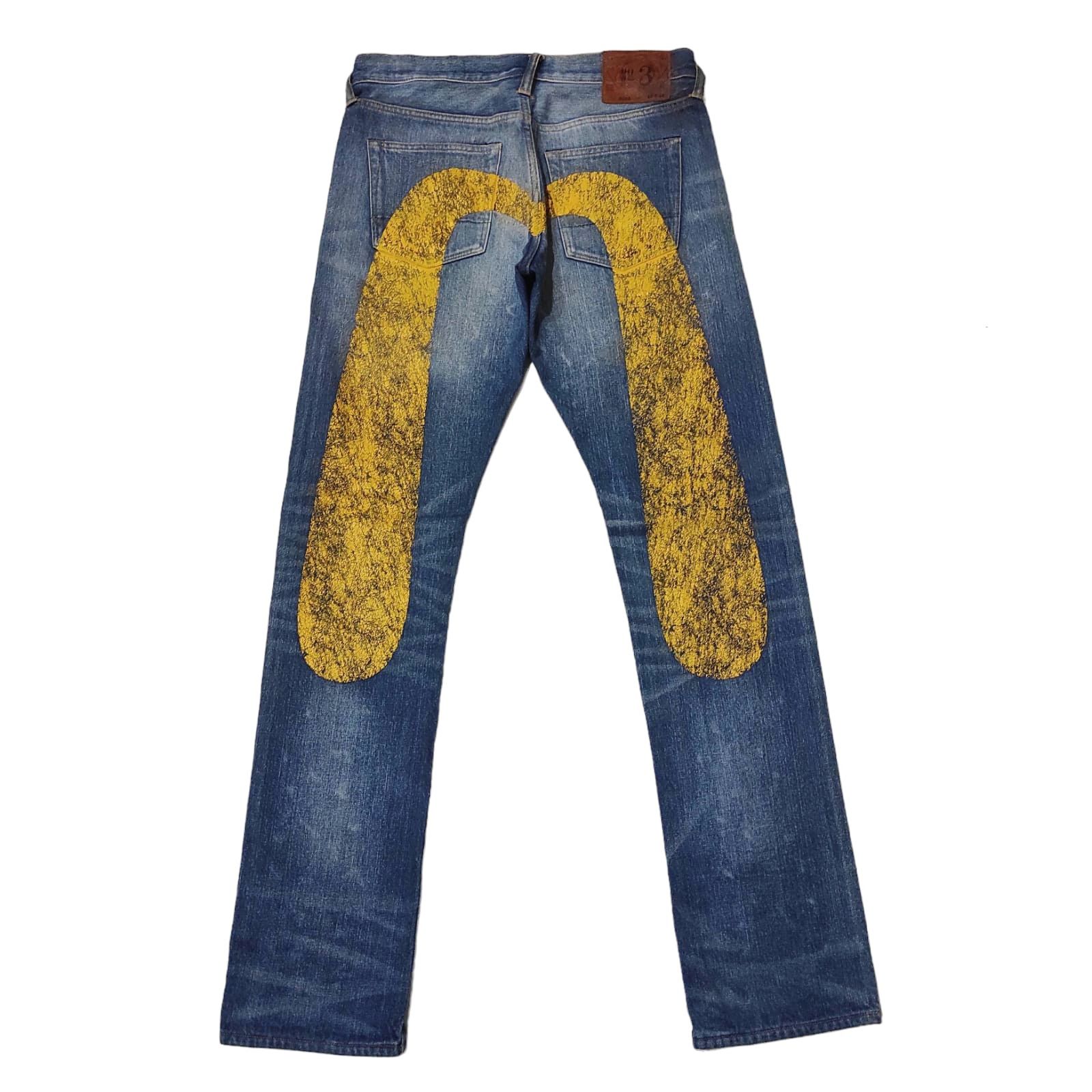 Evisu × Japanese Brand × Vintage Evisu Yellow Daicock Selvedge Denim Jeans | Grailed