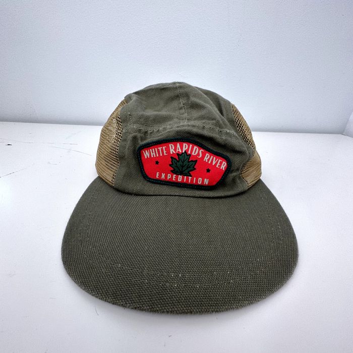 Gap VINTAGE Gap Hat Cap Fitted 5 Panel Medium Large White Rapids River ...