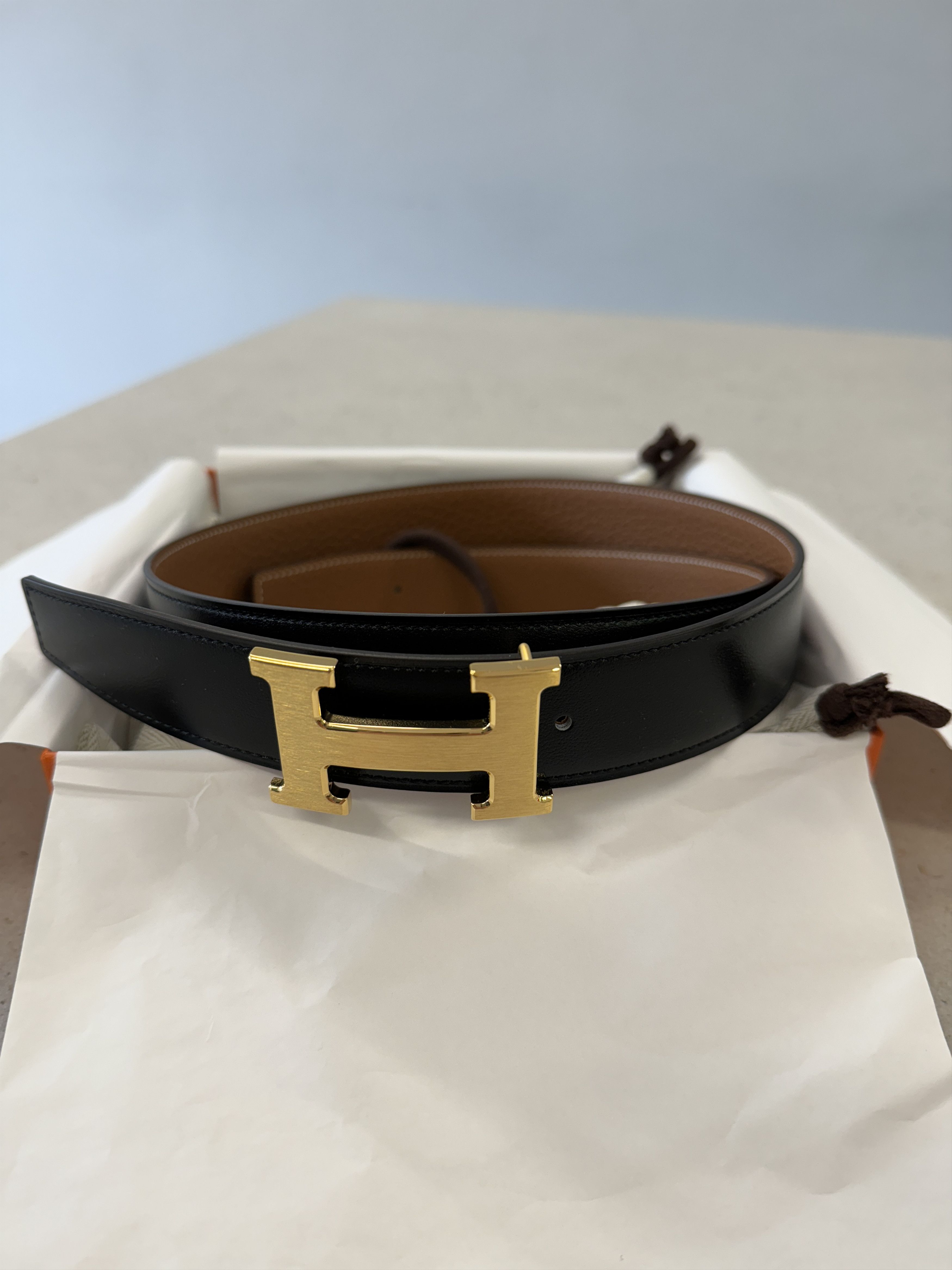 Hermes Hermes H Men's Belt - 32mm (90cm) in Black/Gold | Grailed