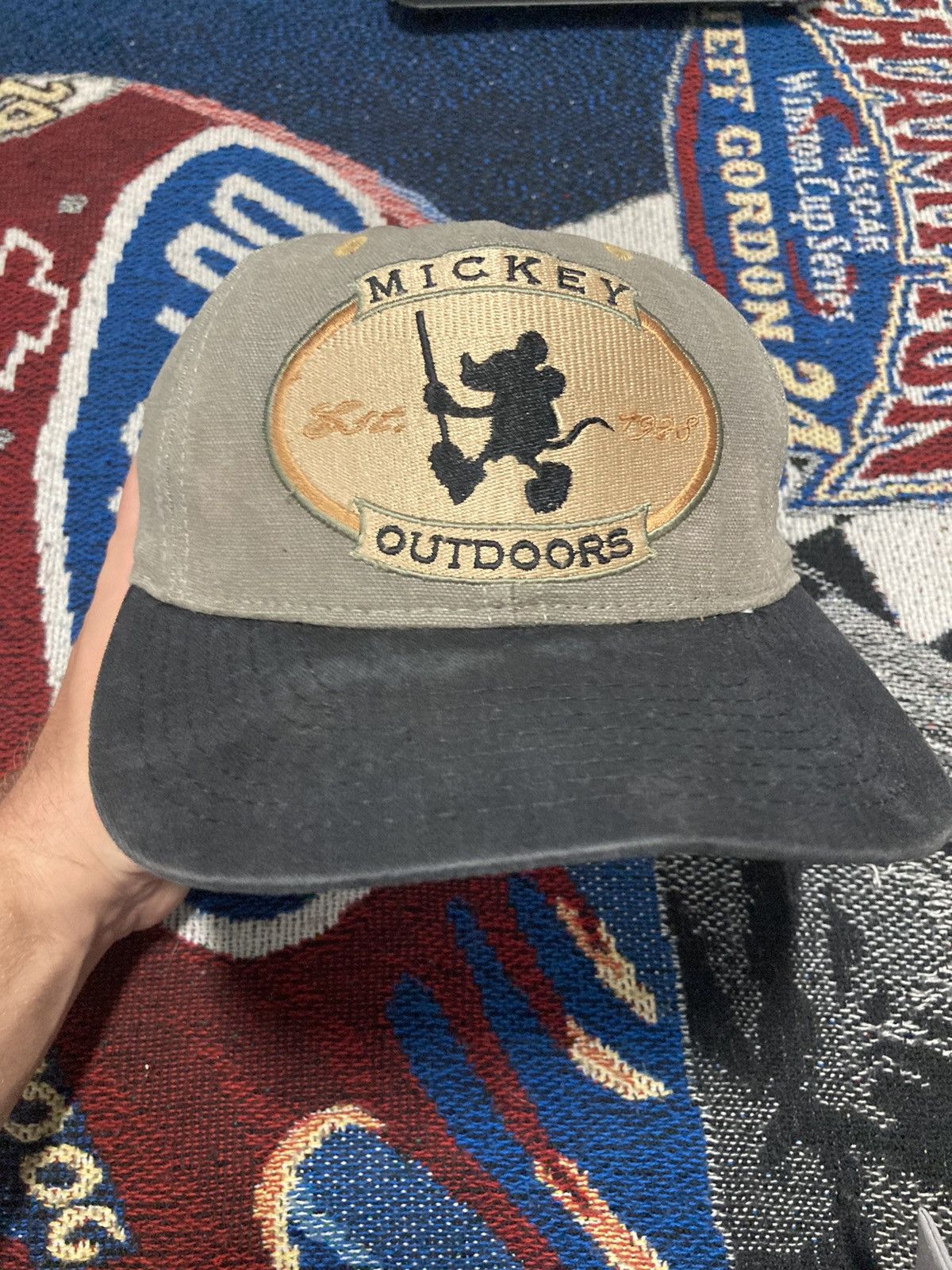 Disney × Mickey Mouse × Vintage Mickey Outdoors Green Hiking Hat ...