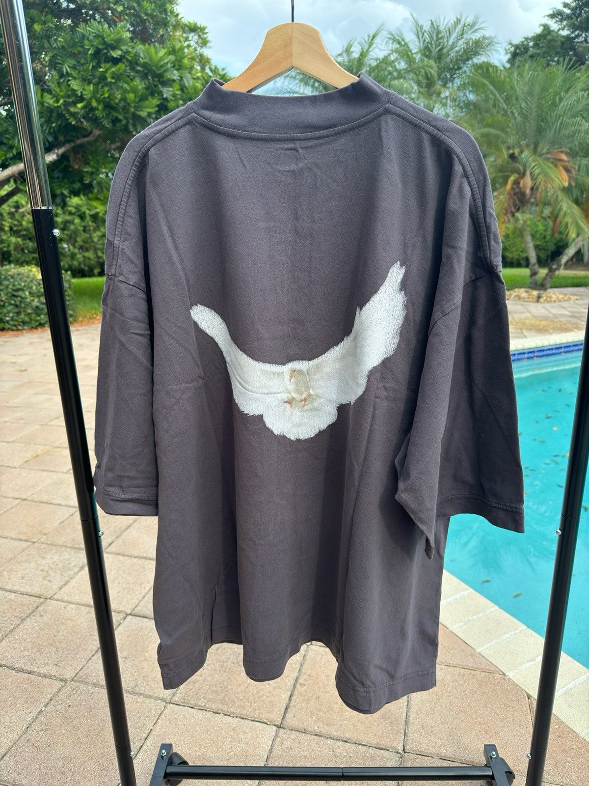 Balenciaga Yeezy X Gap X Balenciaga White Dove 34 Sleeve Grey Tee S Grailed