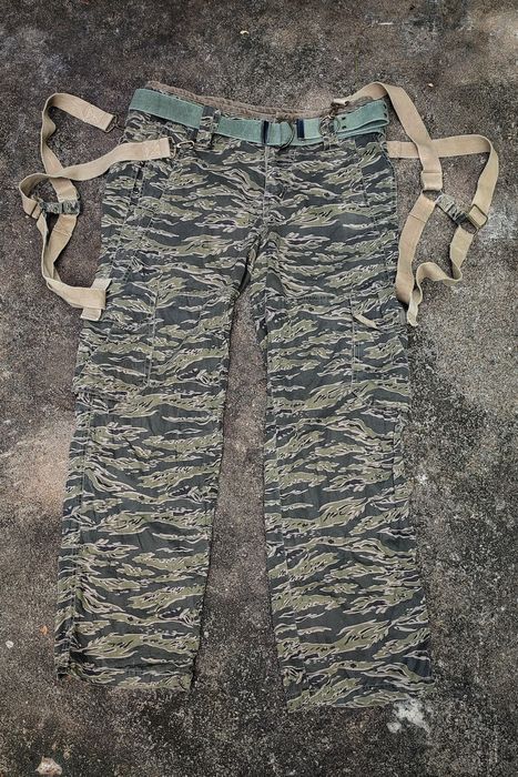 Military Cargo Pocket Strap Bondage Pants - Tiger Strip | Grailed