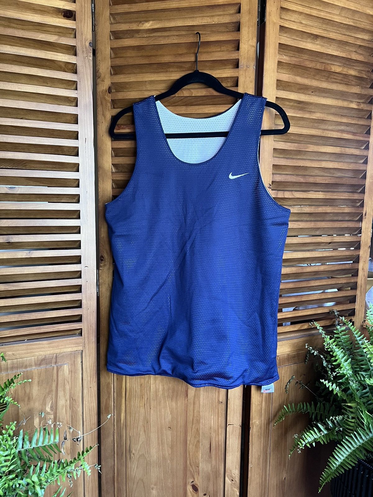 Nike × Vintage Nike white/blue tank | Grailed
