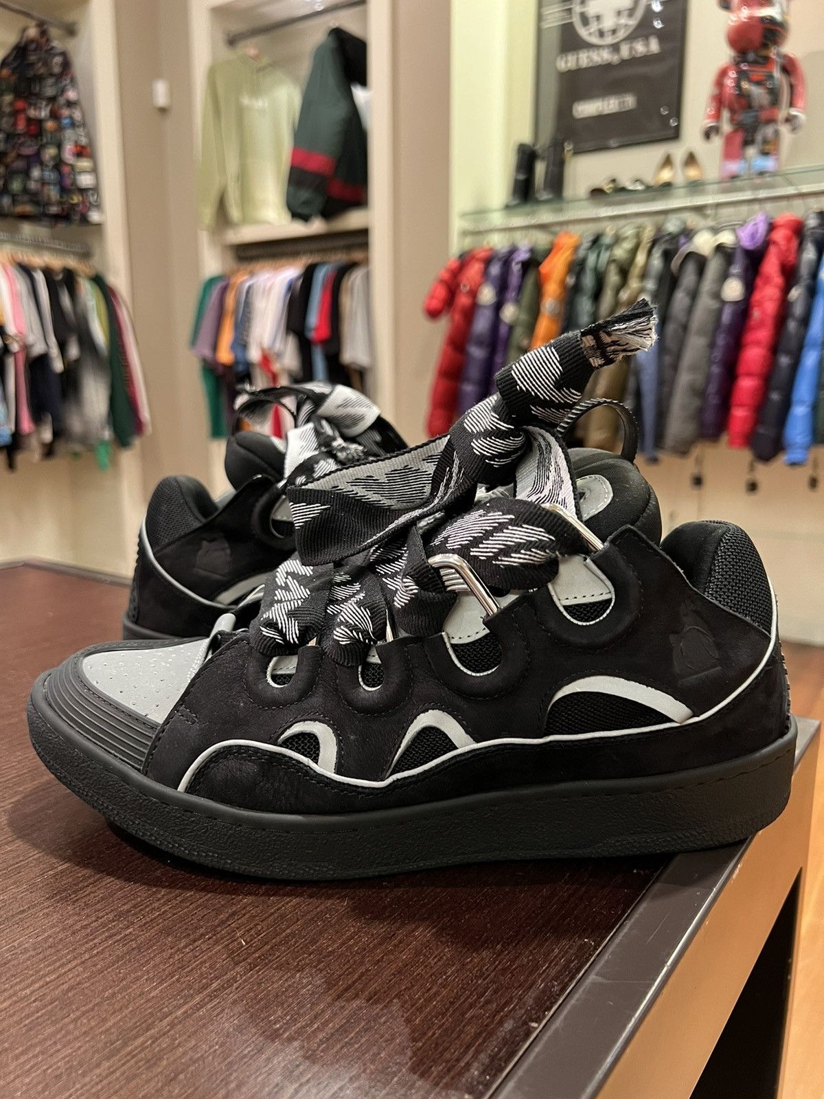 Lanvin Lanvin curb sneakers black / reflective 3M | Grailed