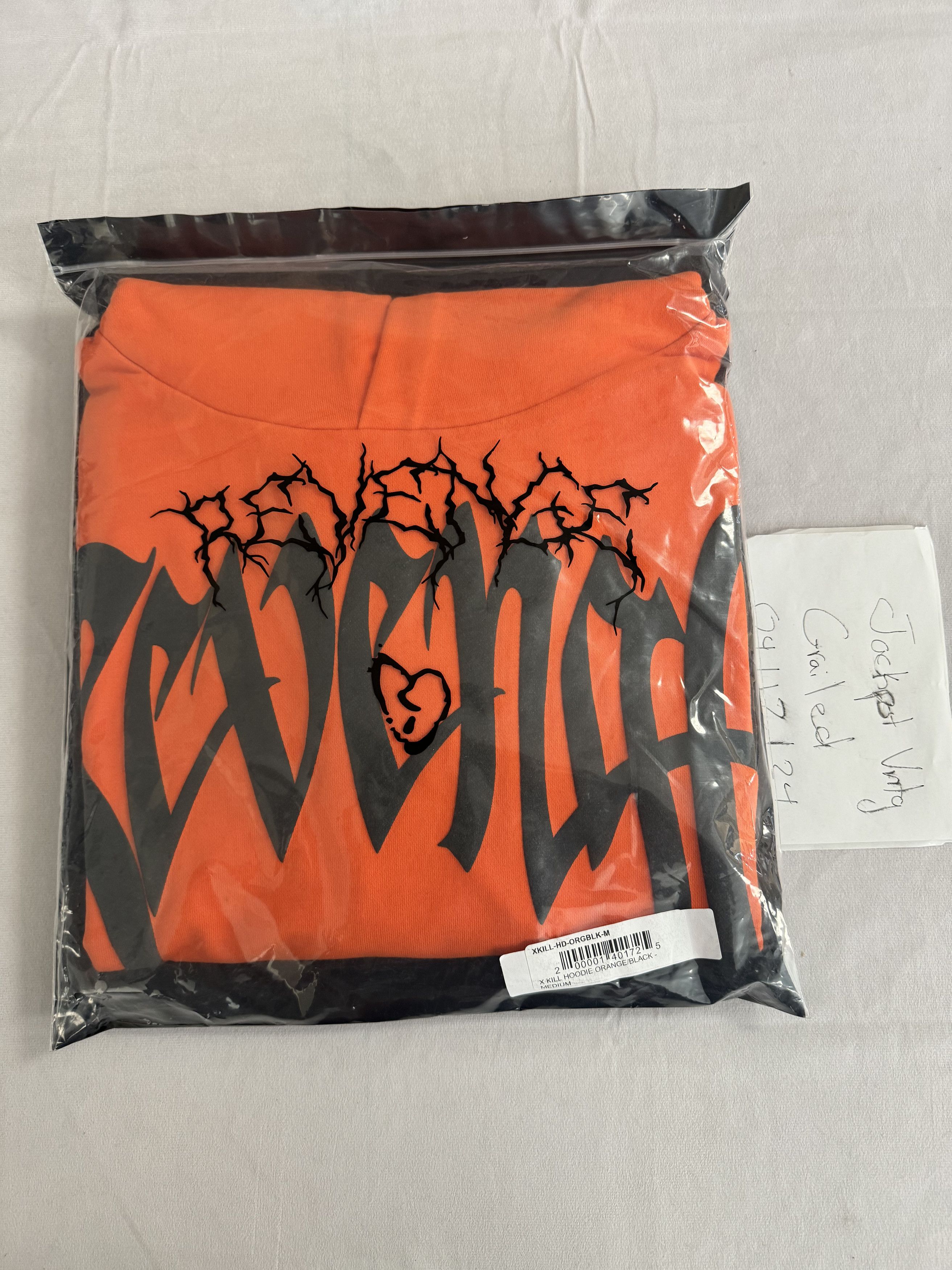 Revenge Revenge X XXX Tentacion Kill Logo Orange Hoodie Size Medium ...