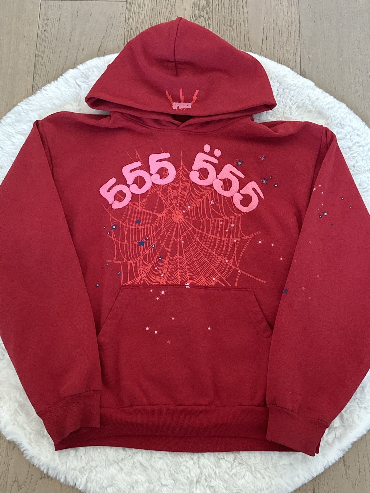 Spider Worldwide Sp5der Hoodie Red 555 | Grailed