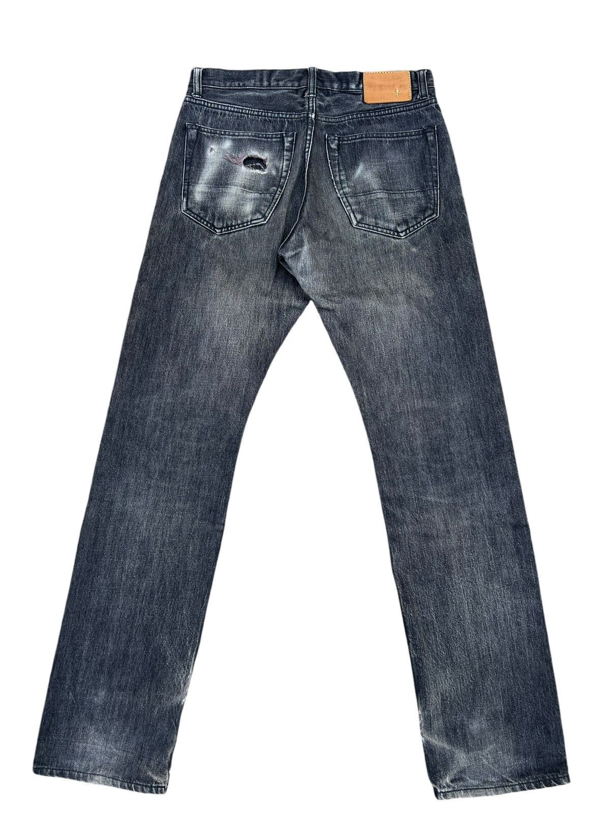 Beams Plus Beams + Japan Ripped Faded Black Denim Selvedge Jeans | Grailed