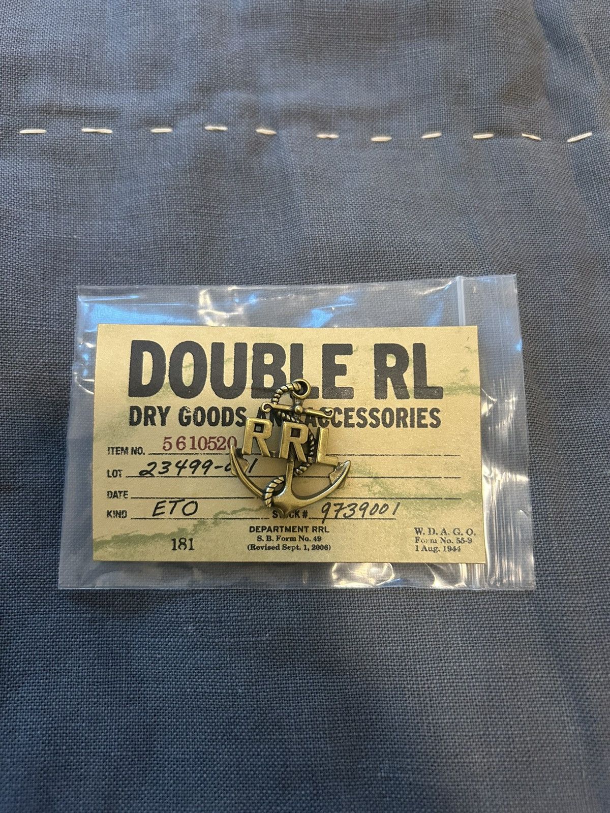 RRL Ralph Lauren Men's RRL (Double RL)-RALPH LAUREN Anchor Brass Pin ...