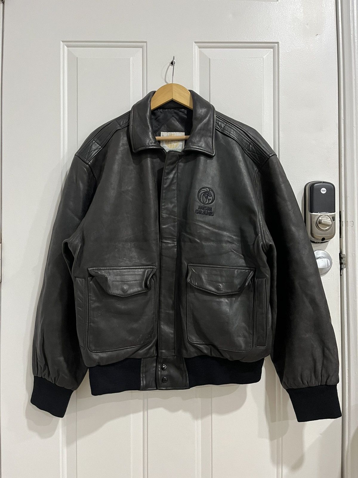 Vintage Vintage MGM Grand Leather Jacket Mens Large Bomber Made USA ...