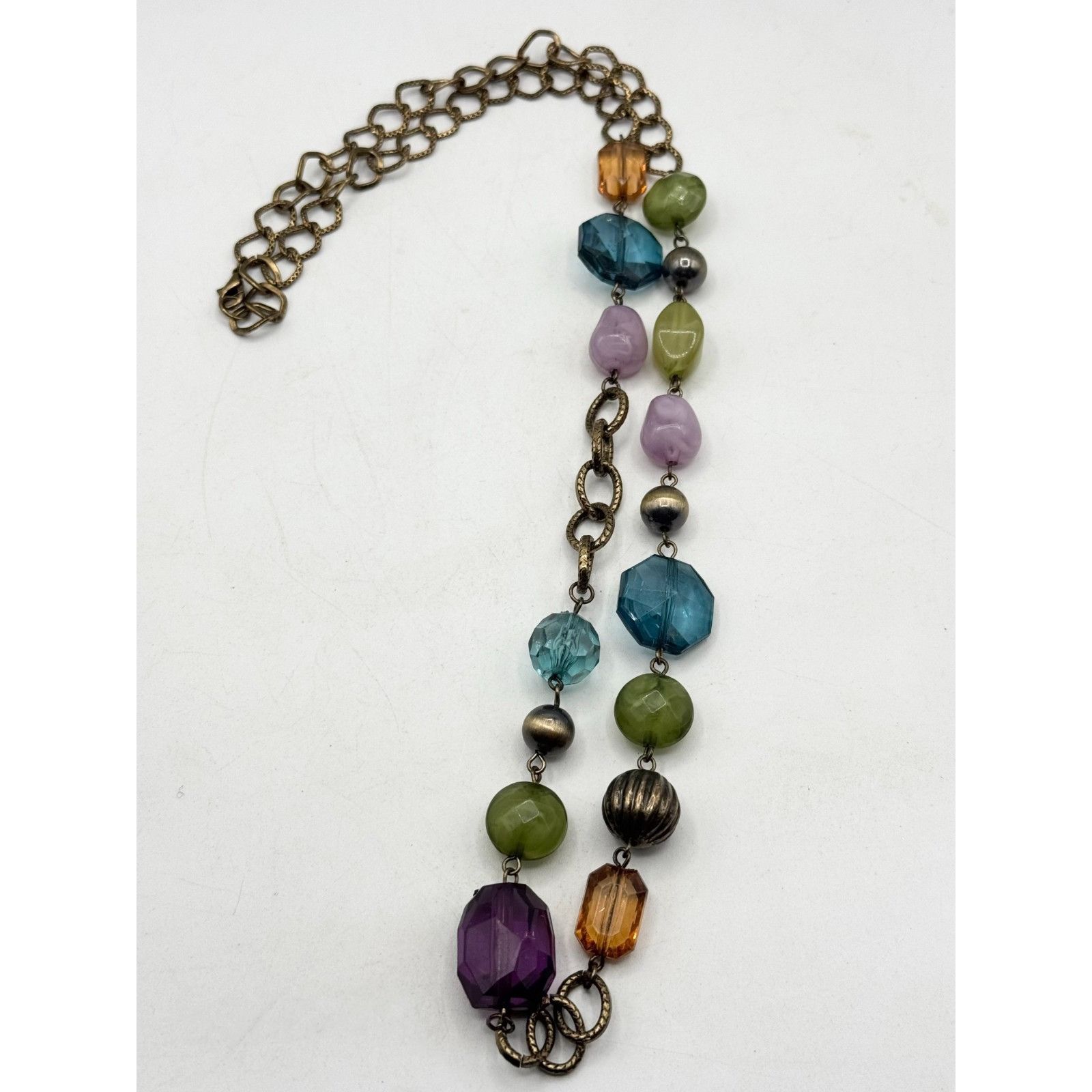 Vintage Acrylic crystal beaded chain vintage necklace | Grailed