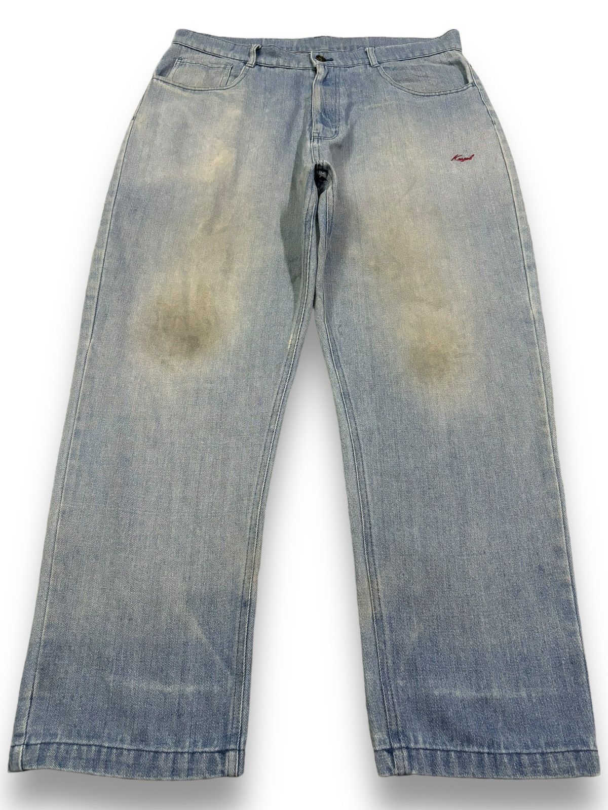 Jnco × Kangol × Streetwear Vintage Kangol x Zip Five Mud Wash Baggy Drop Crotch Jeans | Grailed