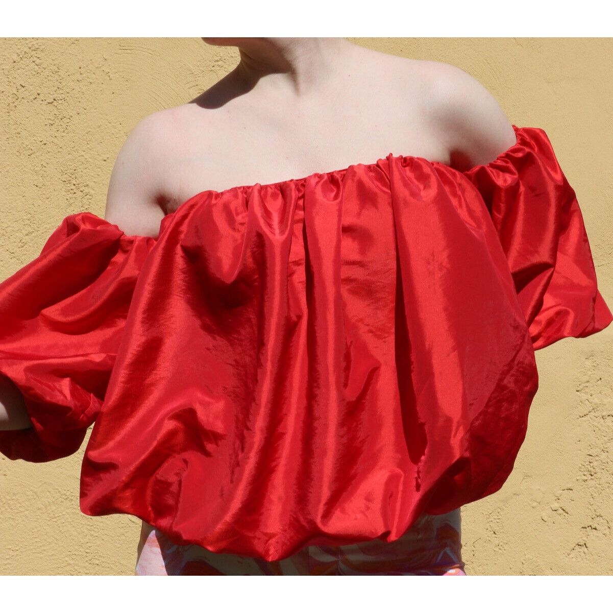 Asos NWT ASOS red balloon off the shoulder top with puffy sleeves | Grailed
