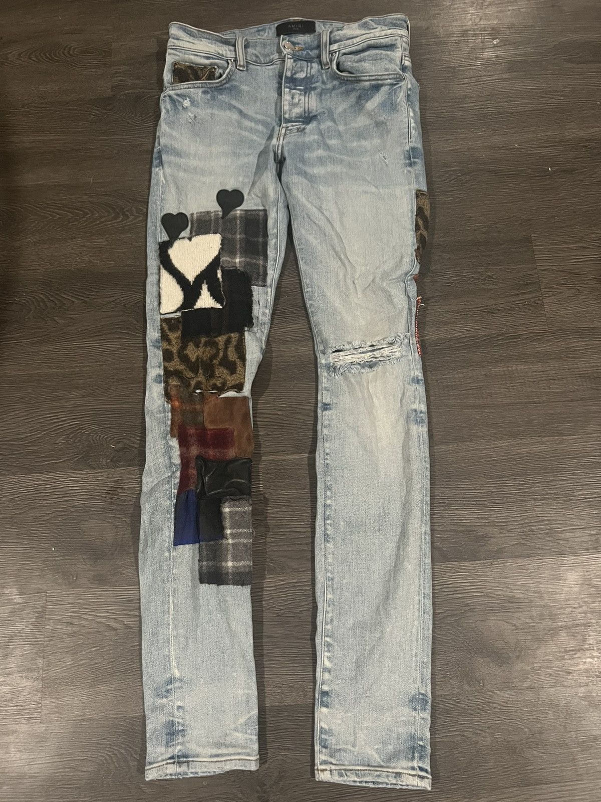 Amiri Amiri Patchwork Denim Jeans | Grailed
