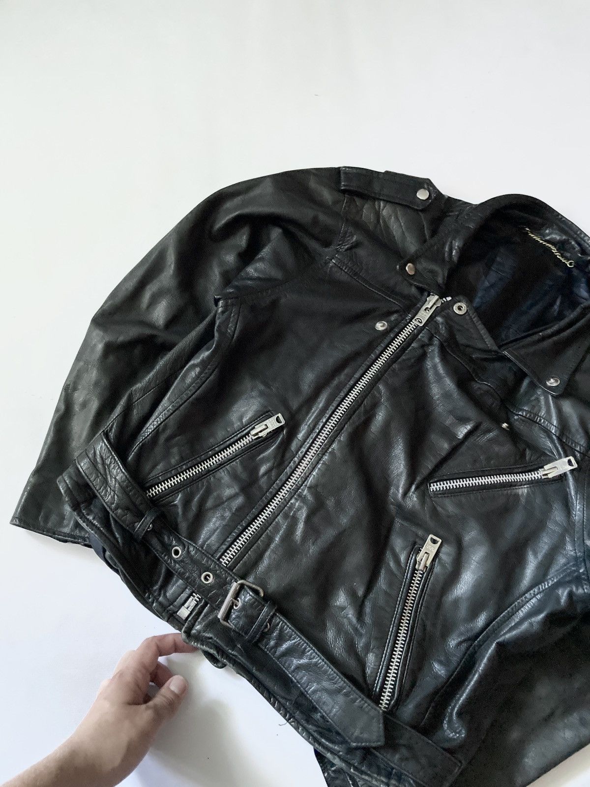 Vintage Distressed Buggy Brand Leather Motorcycle Jacket | Grailed