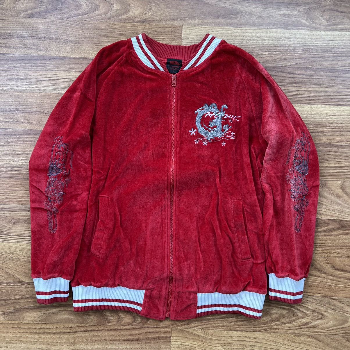 Hawk × Tony Hawk Hawk Dragon Map japan souvenir jacket | Grailed