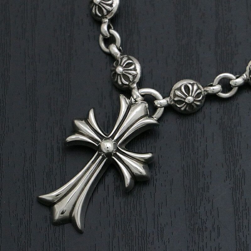 Chrome Hearts Chrome Hearts Cross Ball Chain Cross Necklace - 21.5 Inch ...