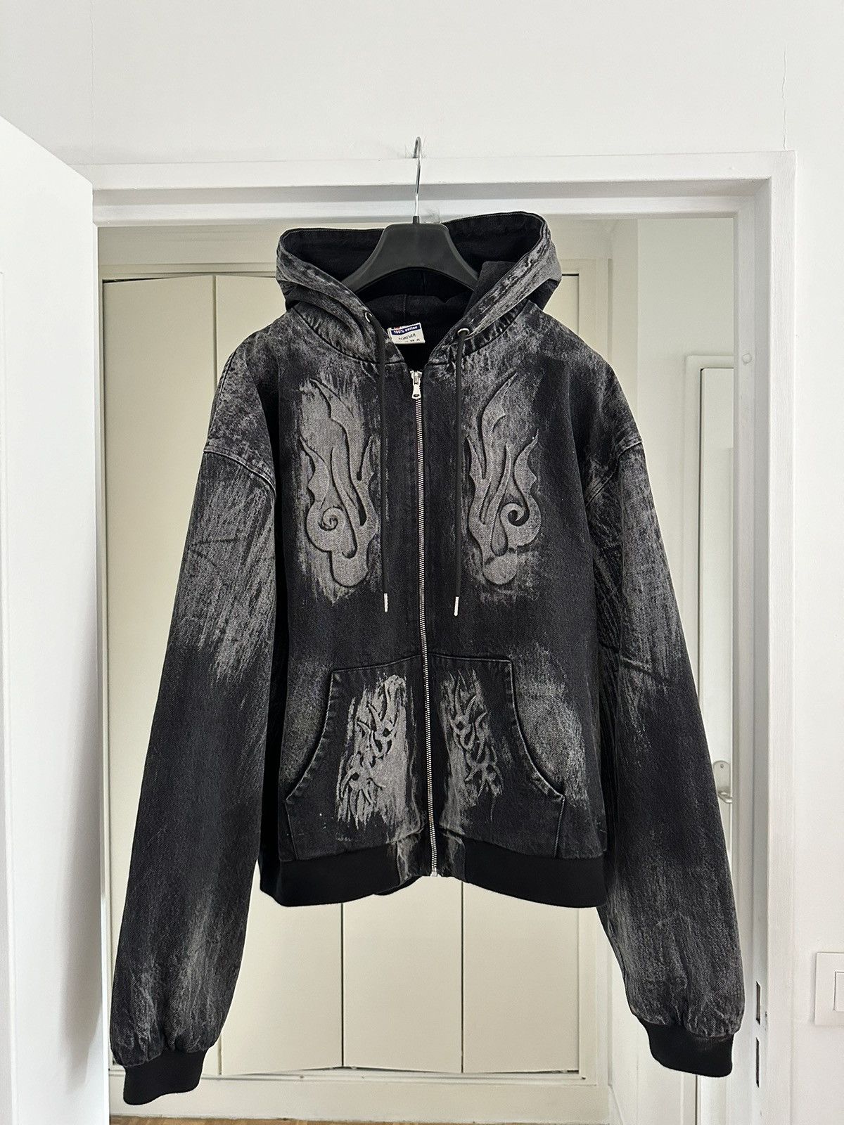 Designer Chew Forever Tribal Denim Mohwak Hood Jacket | Grailed