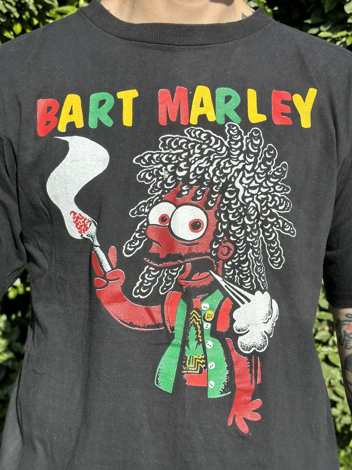 Streetwear × The Simpsons × Vintage 90s The Simpsons Bart Marley t ...