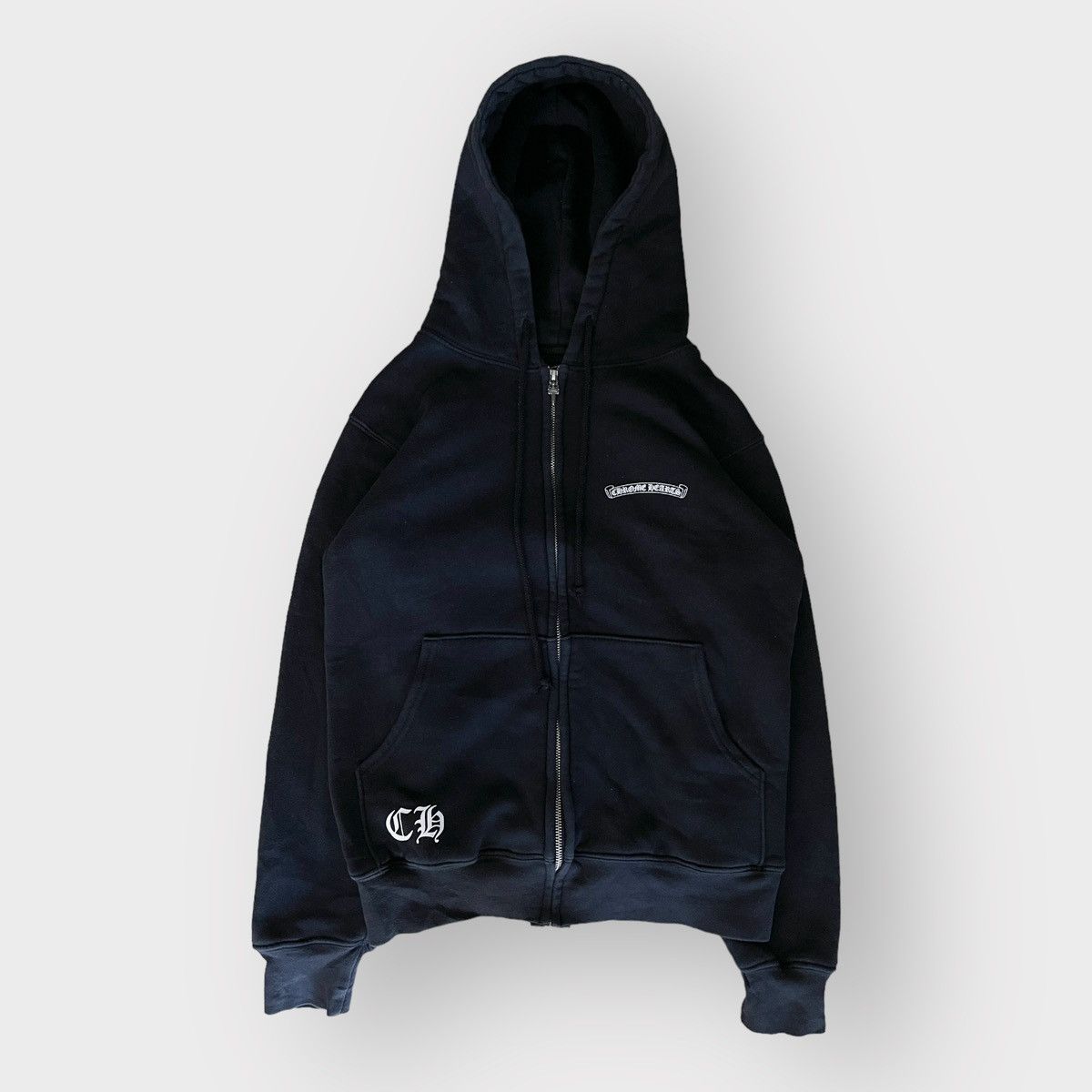 Chrome Hearts STEAL! 2000s Chrome Hearts USA Scripts Logo Zip-Up Hoodie ...