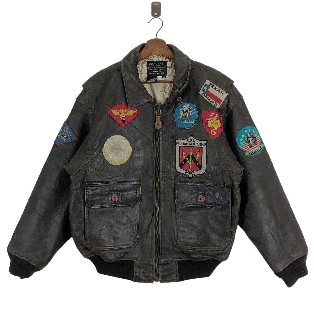 Avirex VINTAGE AVIREX TYPE G-1 US NAVY LEATHER BOMBER JACKET | Grailed