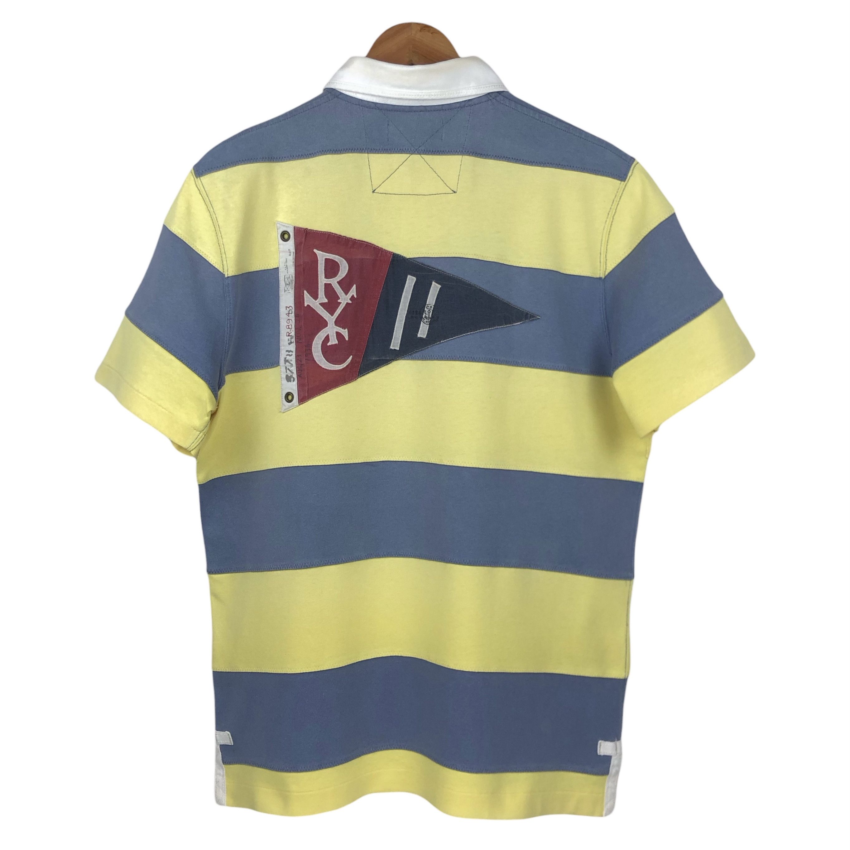 Polo Ralph Lauren Vintage 90s Polo RL Patches Rugby Stripe Polo Single ...