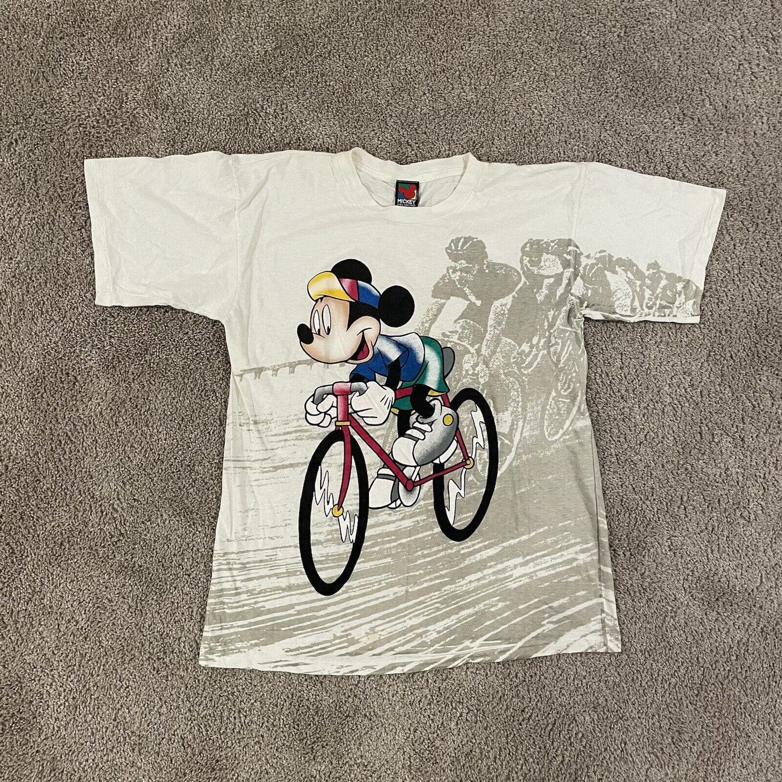 Mickey Unlimited Rare Vintage DISNEY Mickey Mouse Cycling AOP T-Shirt ...