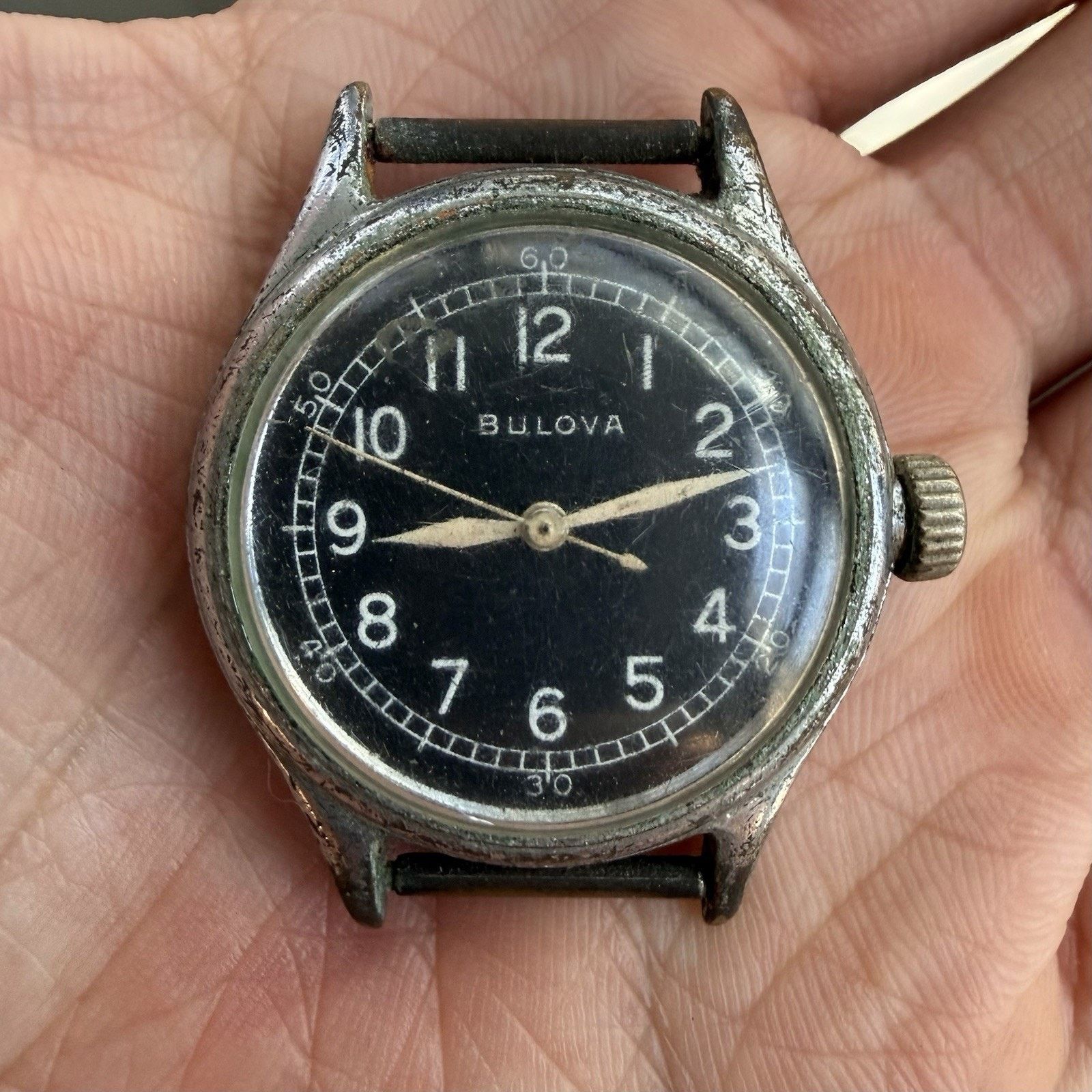 Bulova × Vintage Vintage Bulova A-11 WW2 Military Watch Black PARTS ...