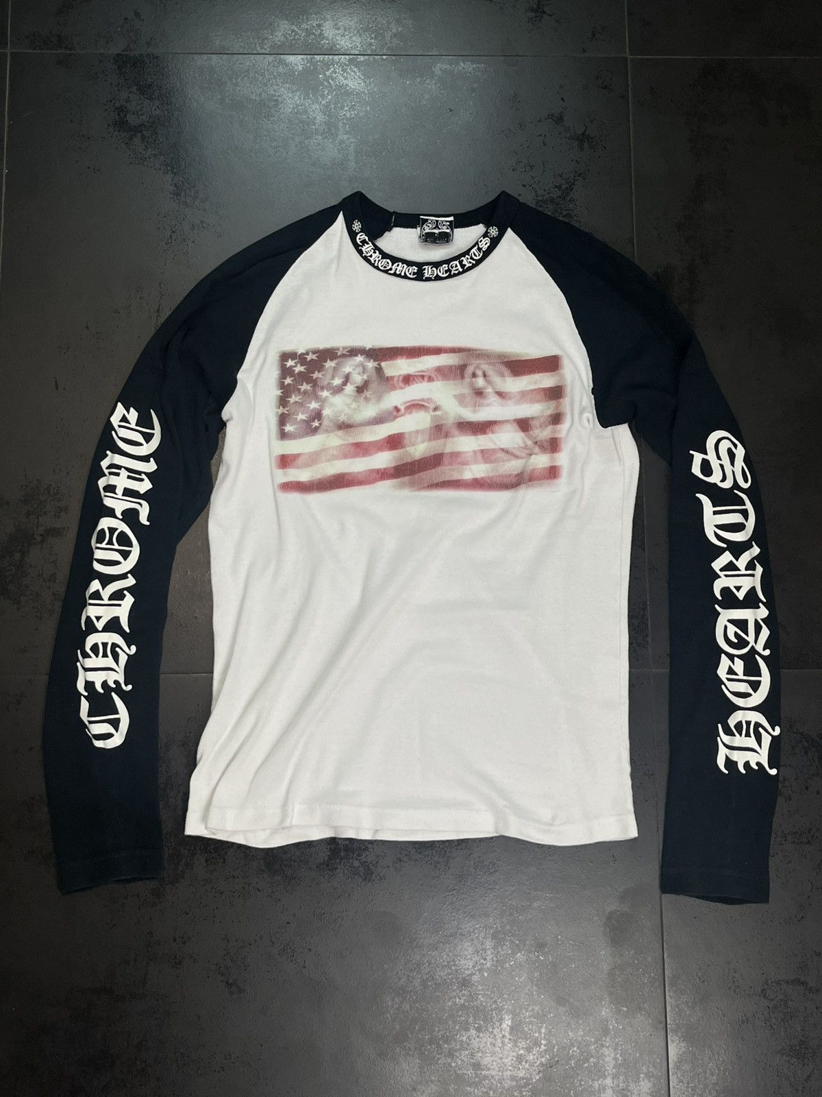 Chrome Hearts Chrome hearts raglan airbrush dagger/angels | Grailed