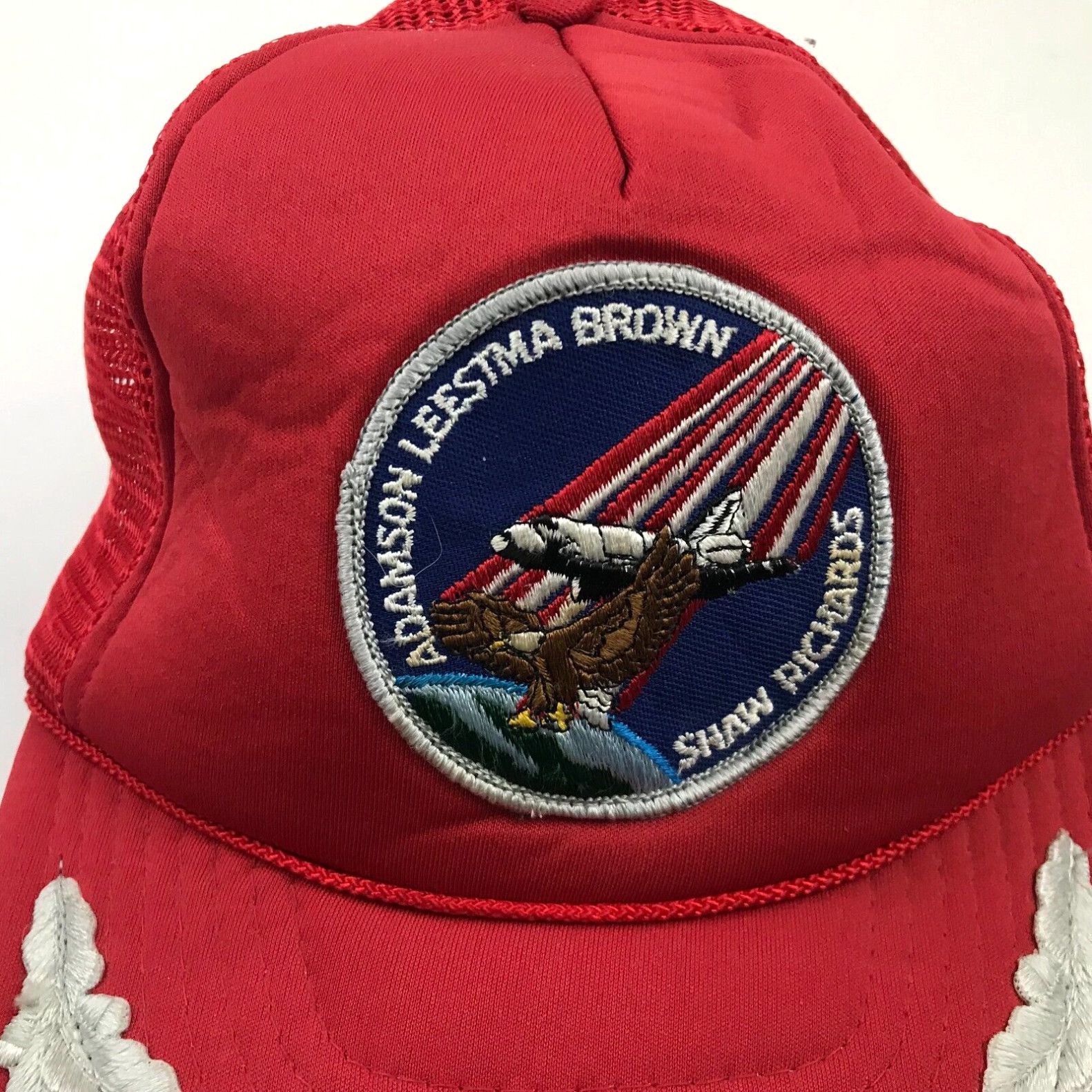 Nasa VINTAGE Nasa Hat Cap Snapback Red Adjustable Adamson Leestma Brown ...