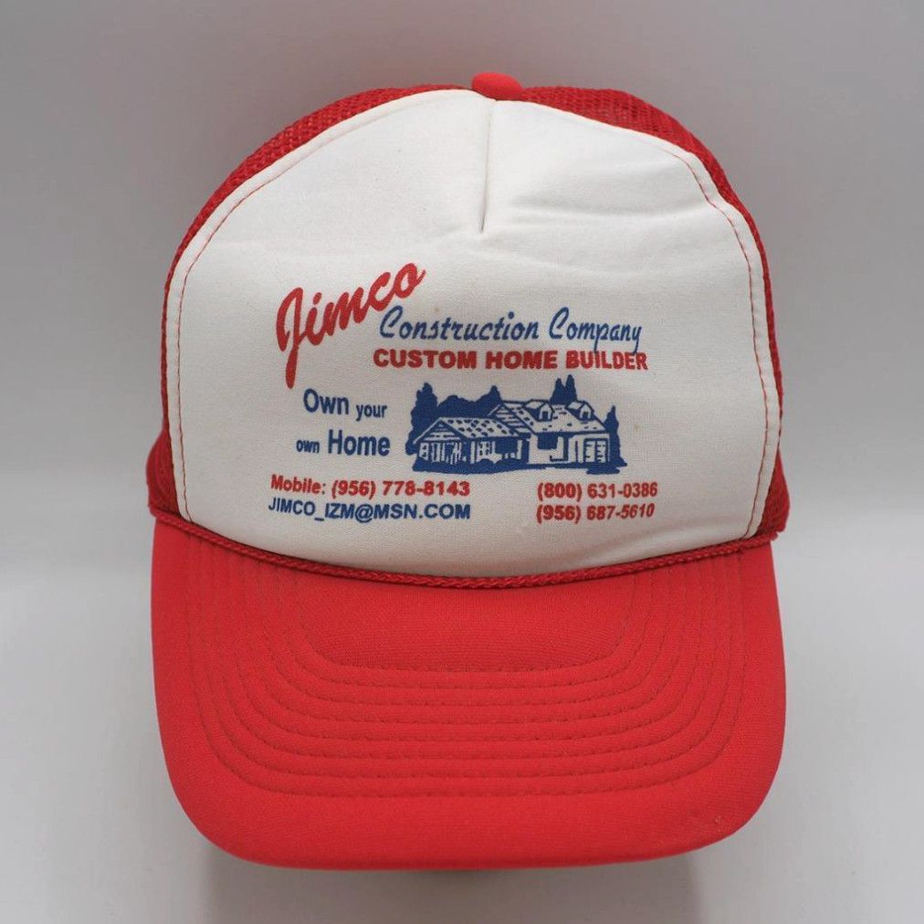 Vintage Mesh Snapback Trucker Farmer Hat Jimco Home Building | Grailed