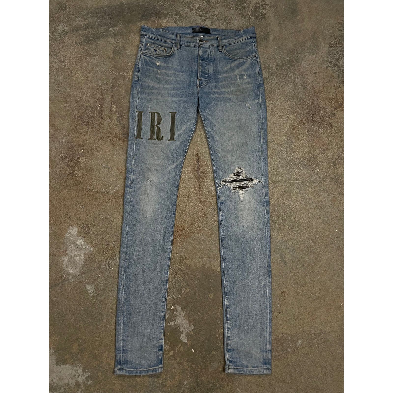 Amiri Amiri Jeans Light Wash Camo Side Logo Used 30 | Grailed